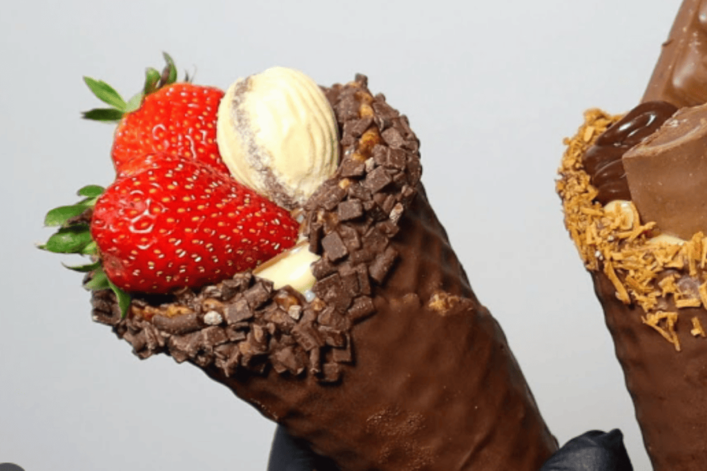 Receita de Cone Trufado de Morango | Delicioso e Criativo